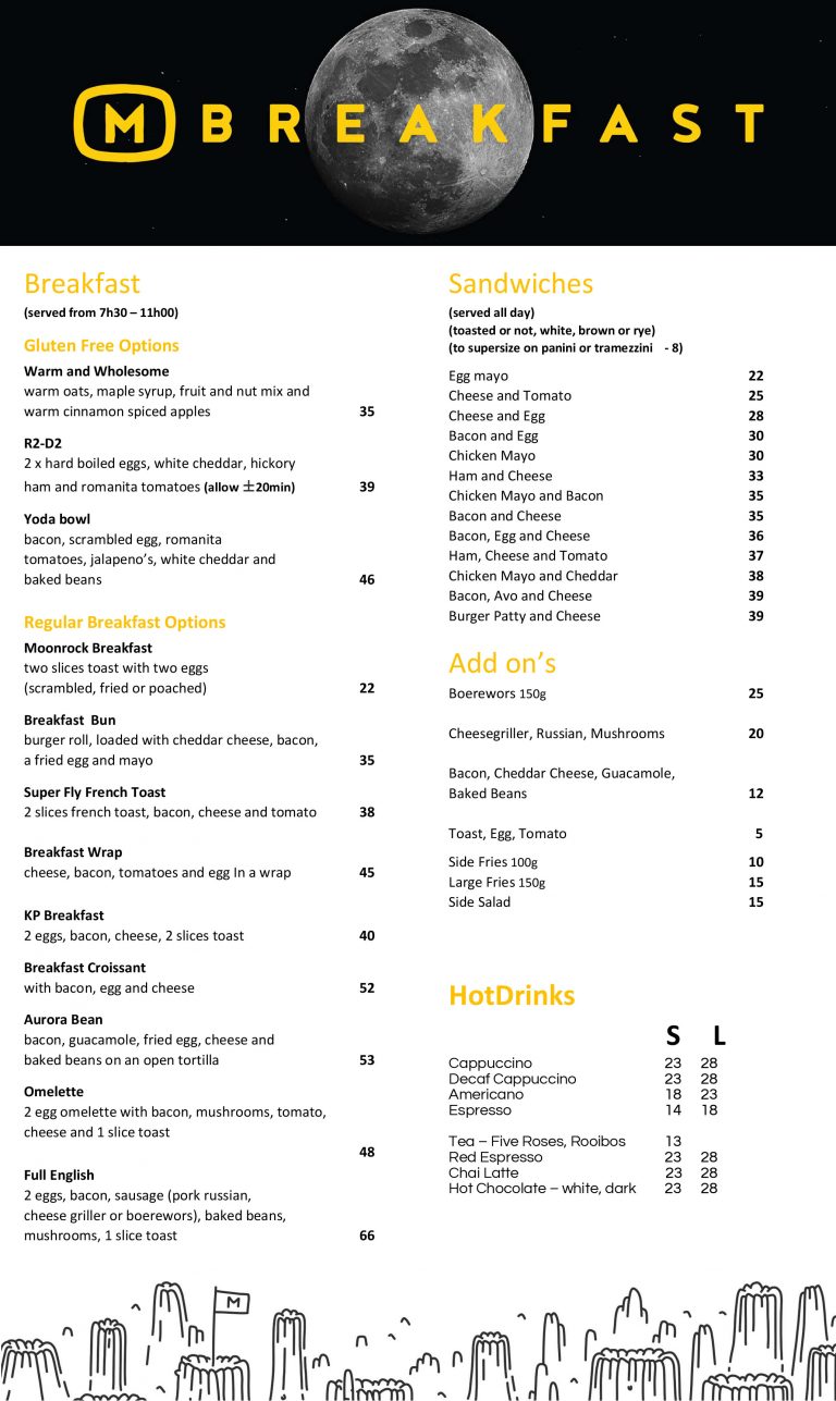 Breakfast Menu – Moonshot Cafe