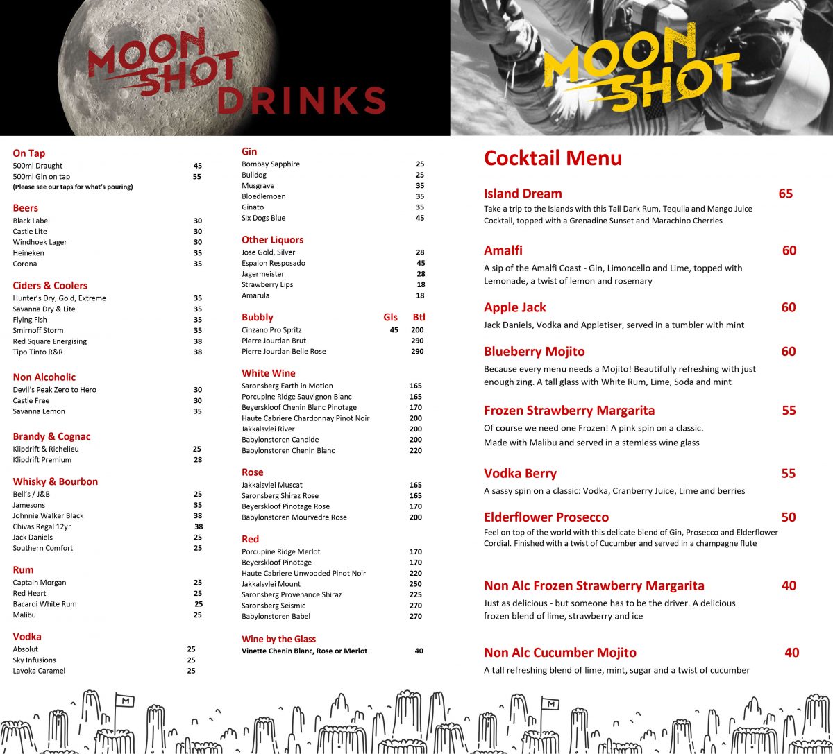 Drinks Menu – Moonshot Cafe